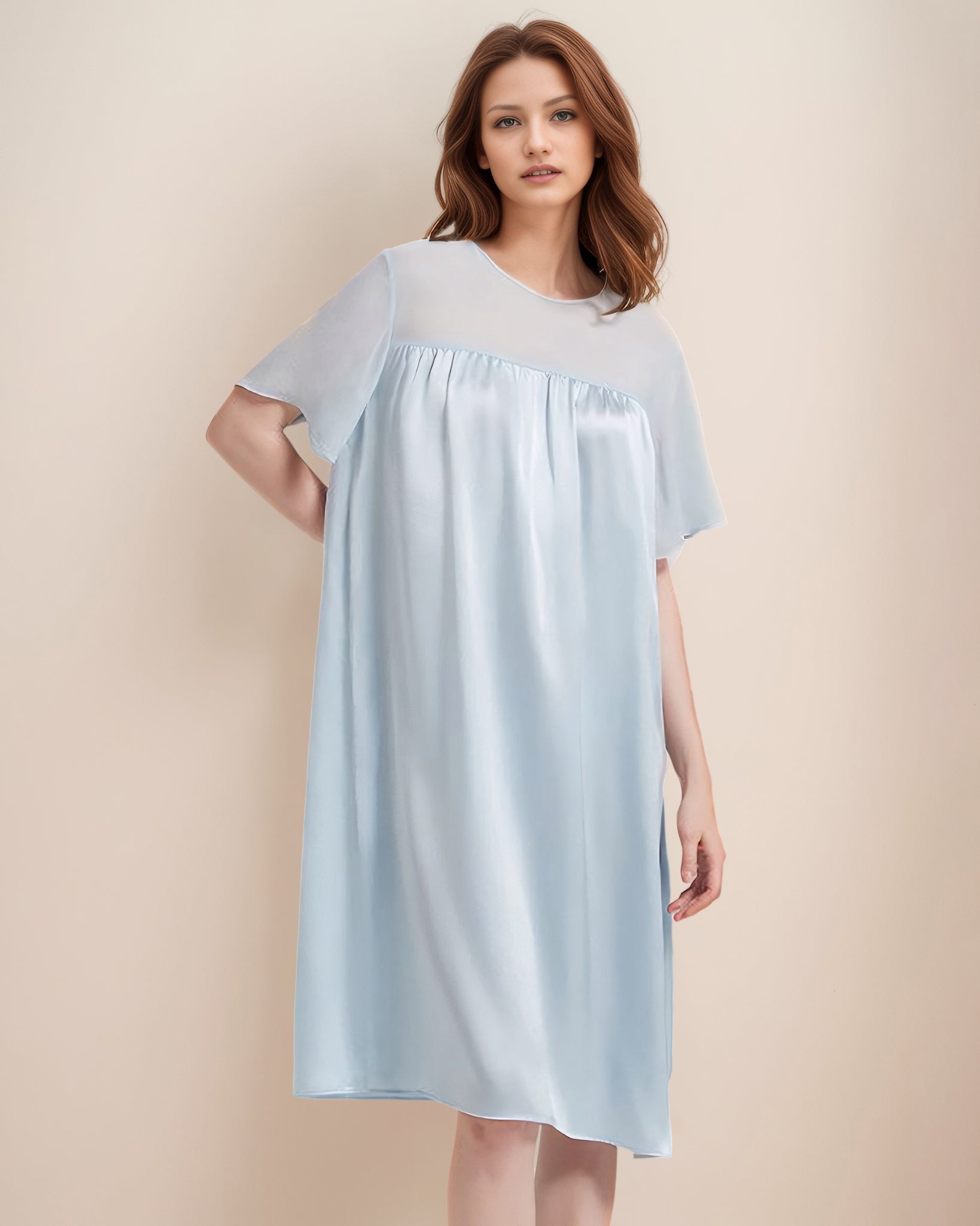 Georgette Splicing Silk Homewear - SusanSilk